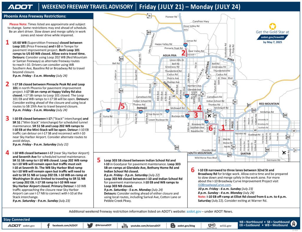 Weekend Travel Advisory, July 21–24 | North Central News