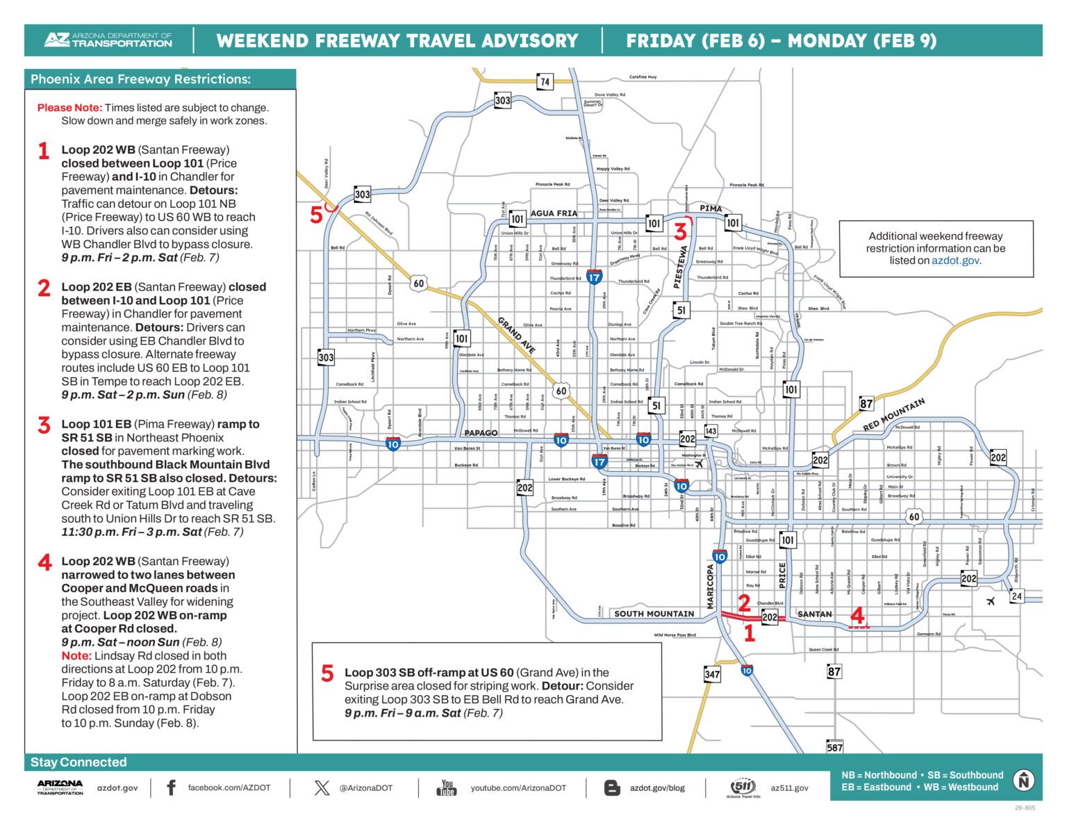 Weekend Freeway Travel Advisory – Feb. 6-9 | North Central News